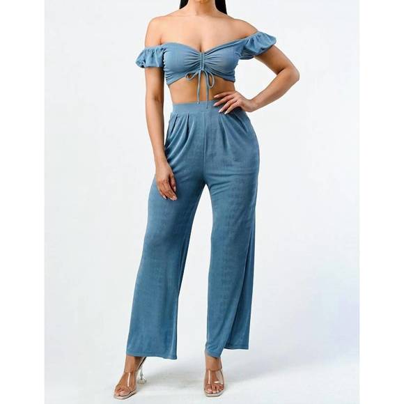 LOVE J STYLE | Tops | New Love J Style Off Shoulder Crop Top And Wide ...